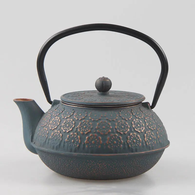 Théière Japonaise en Fonte Motifs Fleurs en Relief 600ml – Théière France