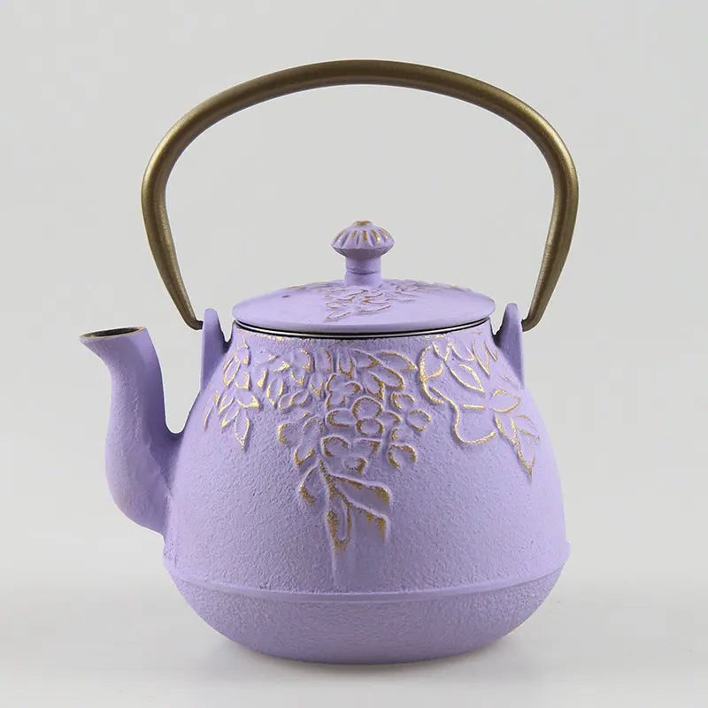 Théière en Fonte style Japonaise avec des Fleurs 1L – Théière France